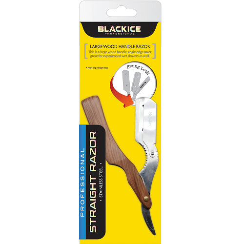 [WHOLESALE] BLACK ICE STRAIGHT RAZOR-WOOD - BIR005 – ABOUT QUEEN