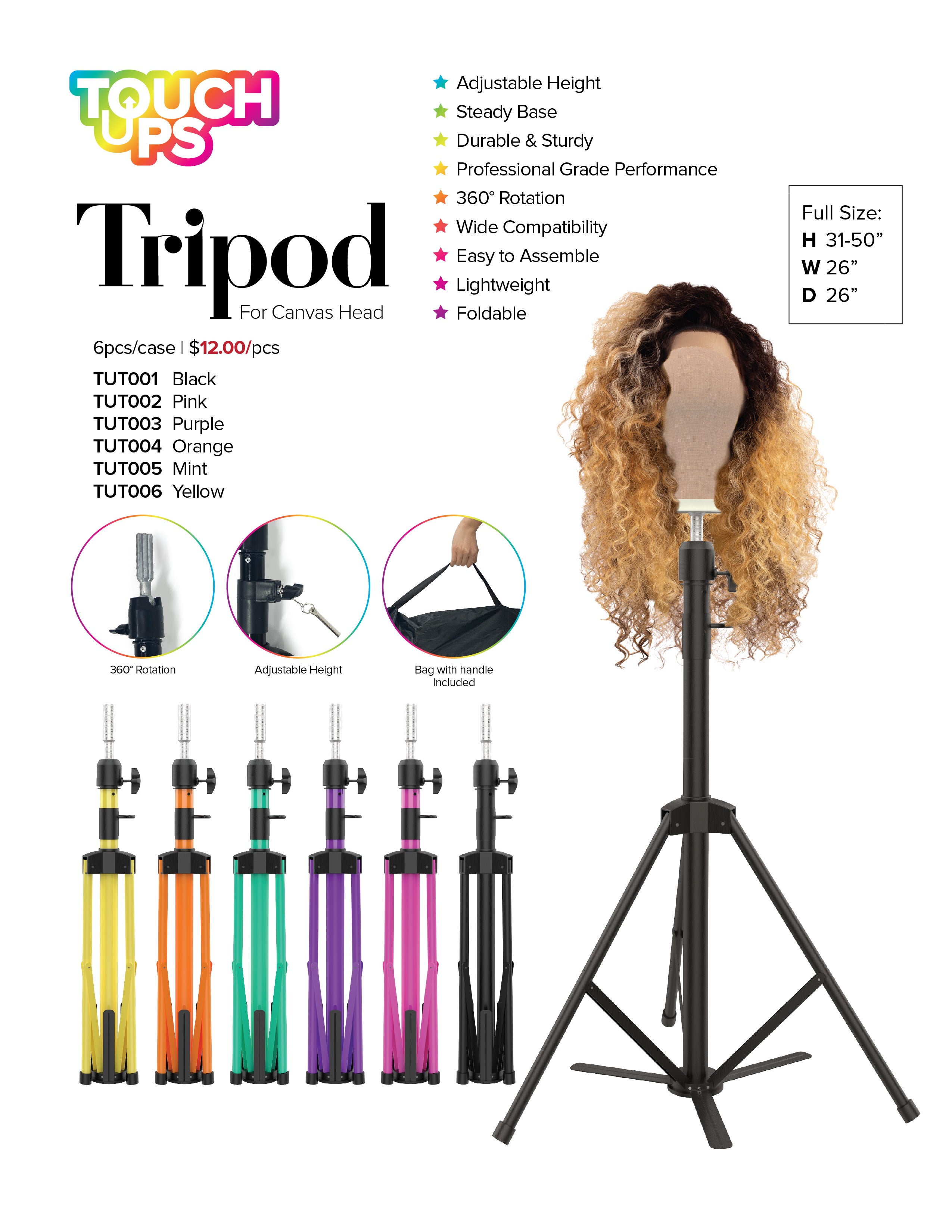 [WHOLESLAE] TRIPOD FOR CANVAS HEAD – ABOUT QUEEN