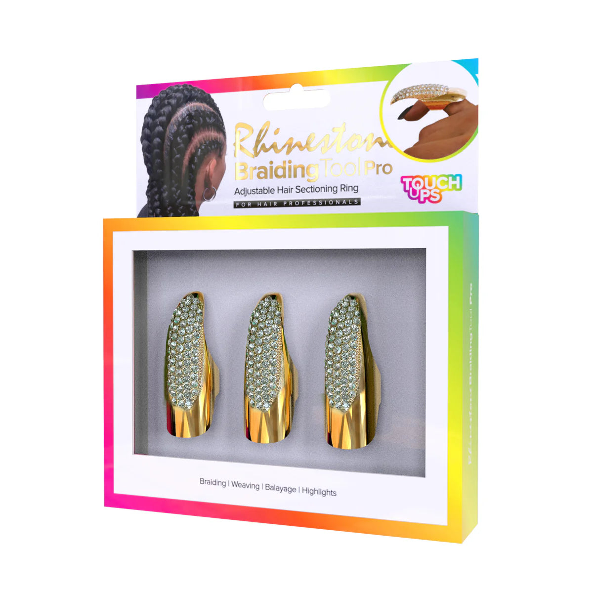 [WHOLESALE] FINGER BRAIDING TOOL HAIR SECTIONING RHINESTONE RING ...